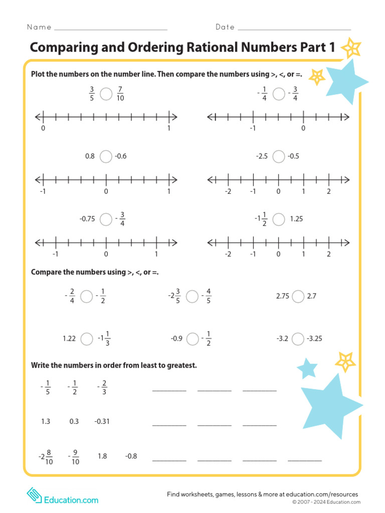 Comparing-And-Ordering-Rational-Numbers-Part-1 A | PDF
