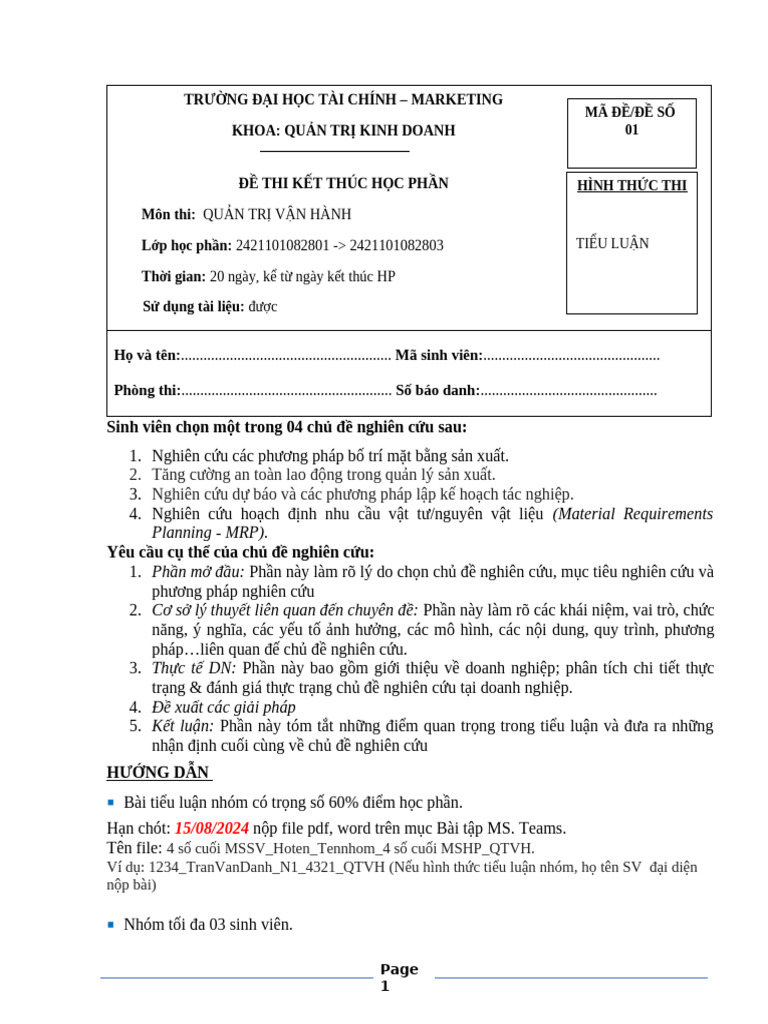 QTVH 2024 HK2 Detieuluan | PDF