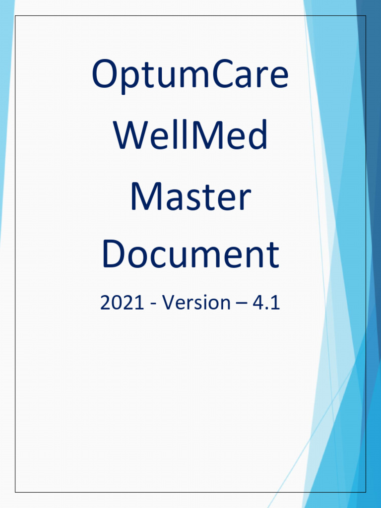OptumCare Wellmed Master Document - 2021 - V4.1 | PDF | Medical Record ...