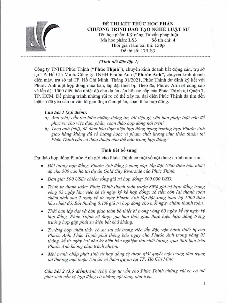 LS3 Đề số 17 | PDF