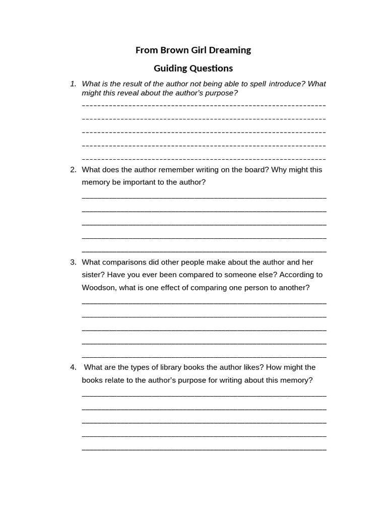 From Brown Girl Dreaming | PDF