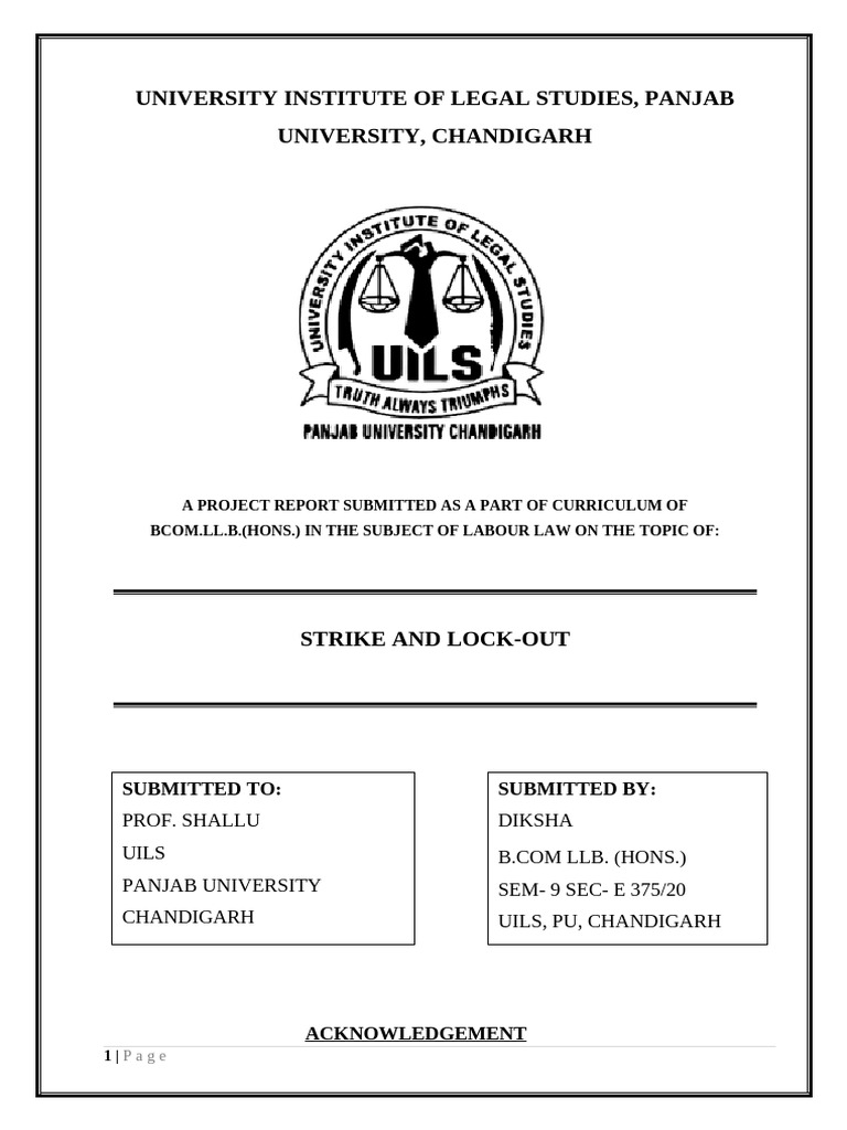 Strike and Lockout Labour Law | PDF | Strike Action | Lockout (Industry)