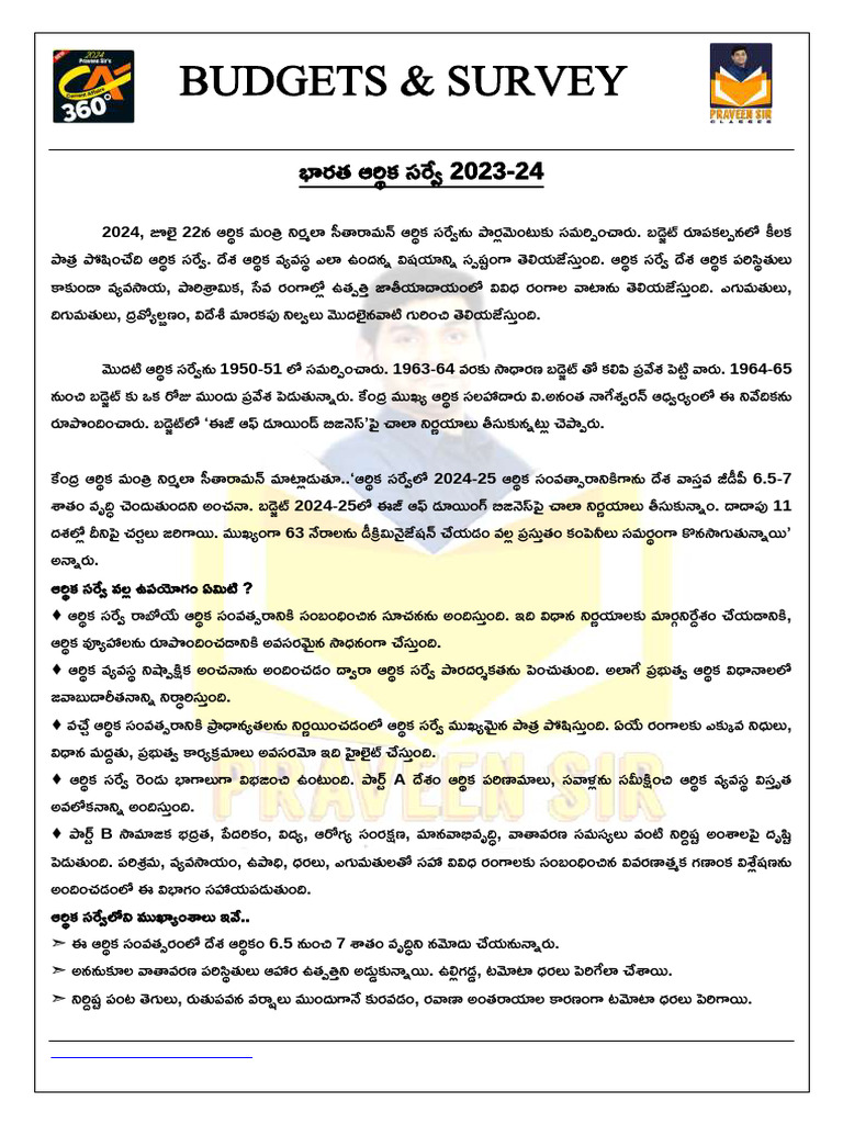 Budgets and Economic Survey - 40680910 - 2024 - 10 - 18 - 15 - 16 | PDF