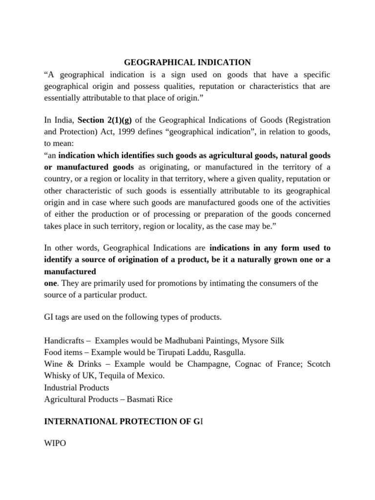 Geographical Indications Guide | PDF | Civil Law (Common Law) | Justice