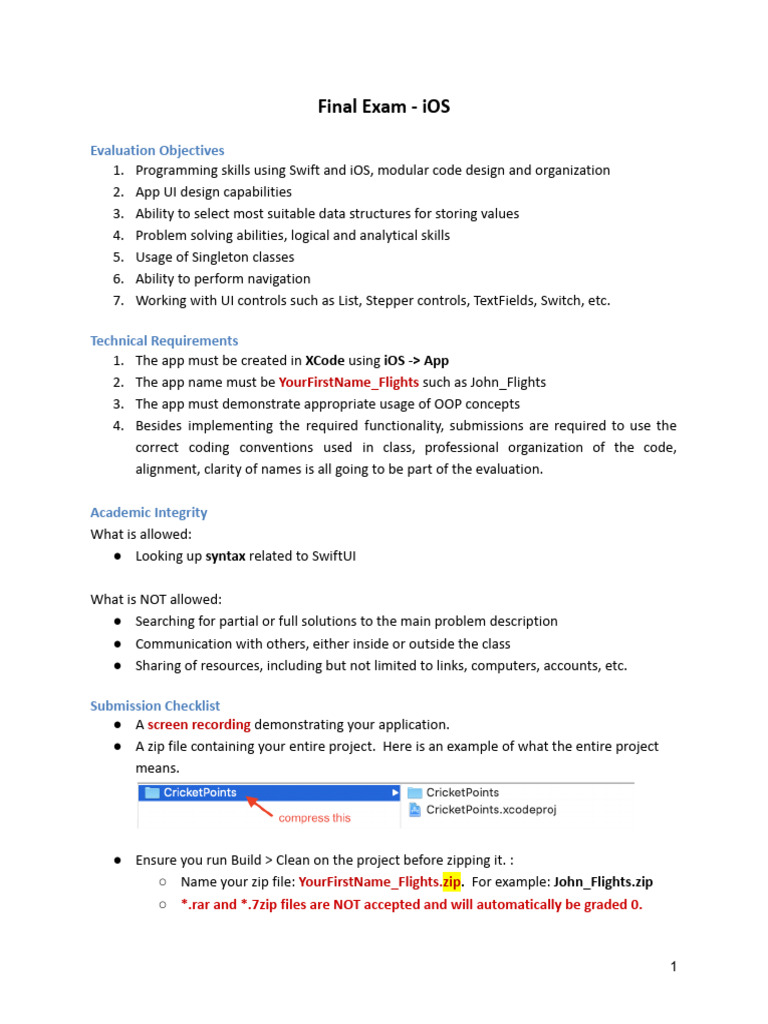 FinalExam IOS FlightReservations | PDF | Swift (Programming Language) | Ios