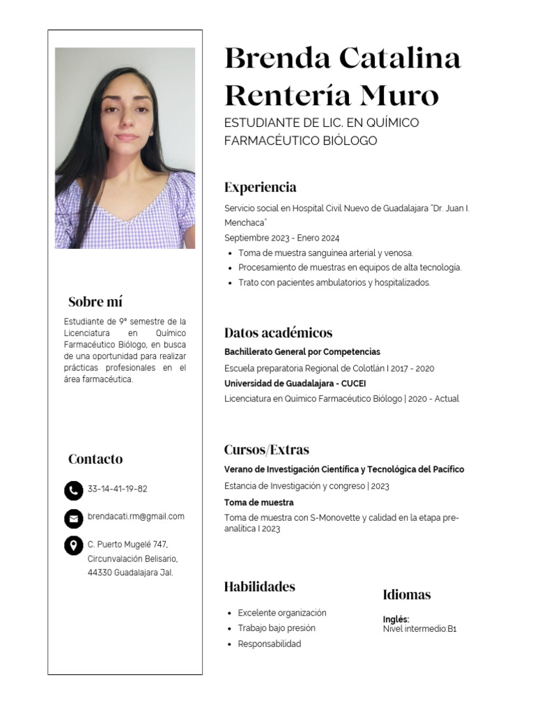 CV Brenda Catalina Rentería Muro | PDF