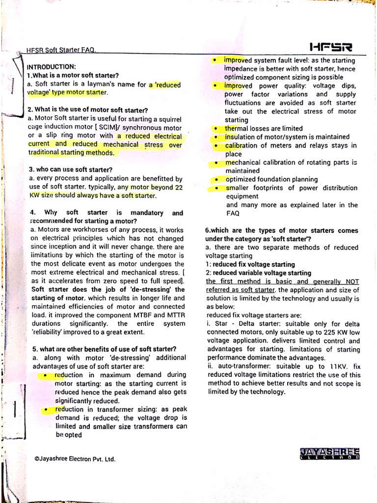 HFSR Sofr Starter FAQ | PDF