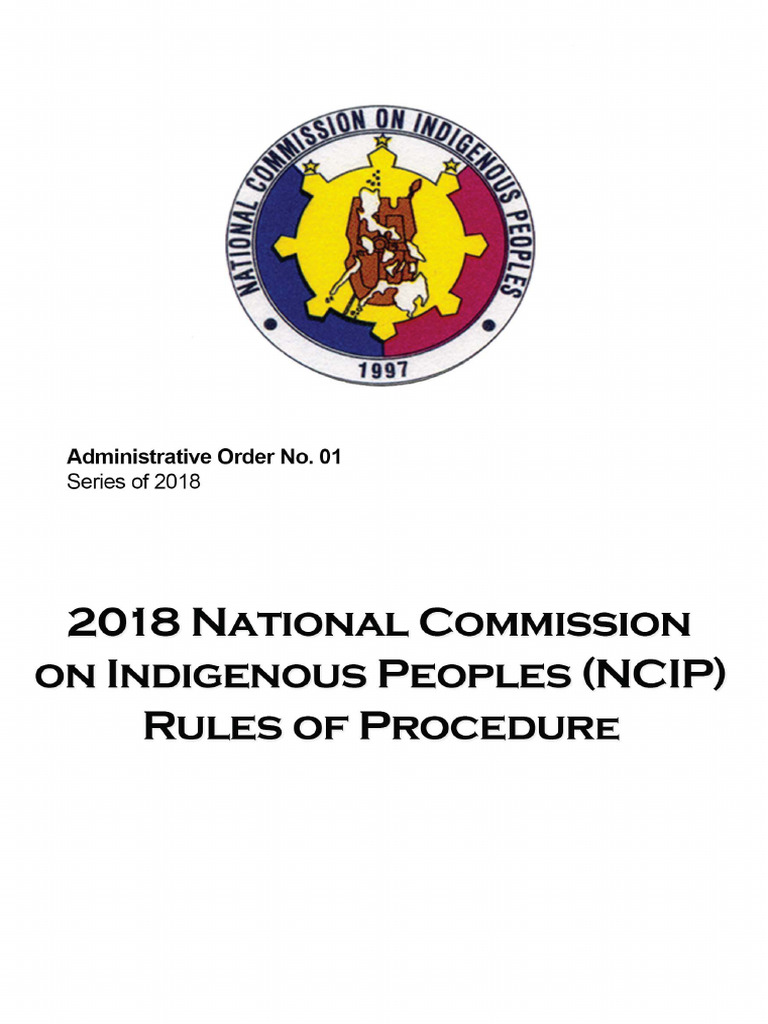 Ncip Ao No 1 S 2018 Rules of Procedure | PDF
