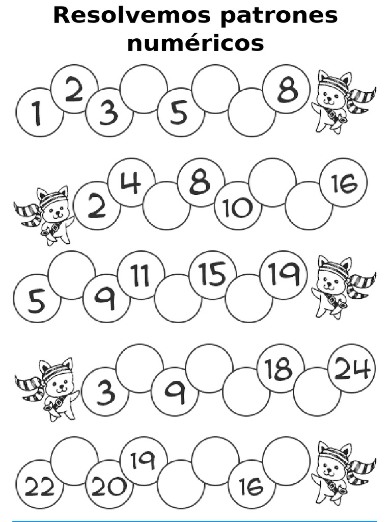 FICHA DE PATRONES NUMÉRICOS ASCENDENTES | PDF