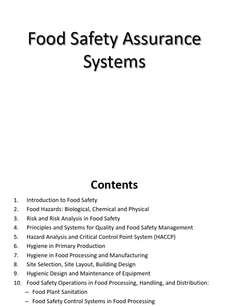 Comprehensive Food Safety Systems Guide | PDF | Food Safety | Risk