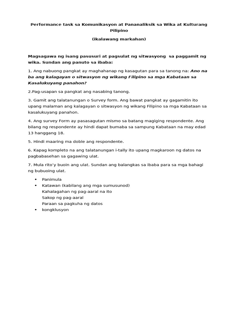 Performance Task 2nd Quarter Kompan | PDF