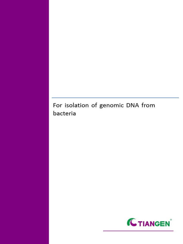 TIANamp Bacteria DNA Kit | PDF | Polymerase Chain Reaction | Dna