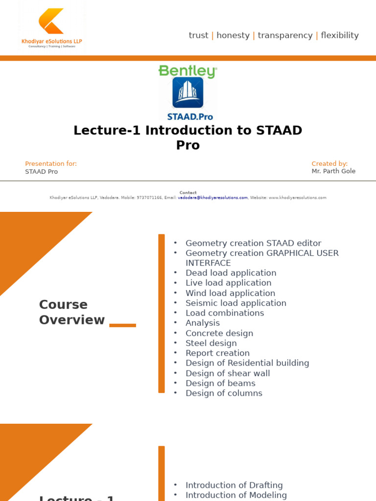 01 - Introduction To STAAD Pro | PDF | Computing | Engineering