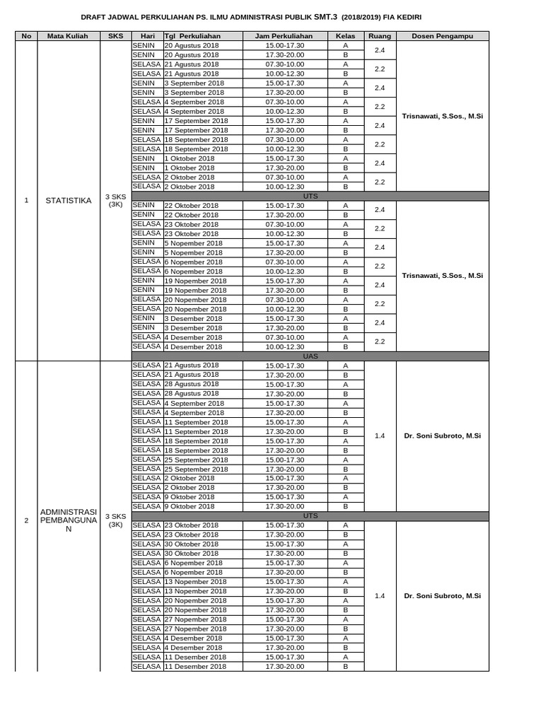 JADWAL | PDF