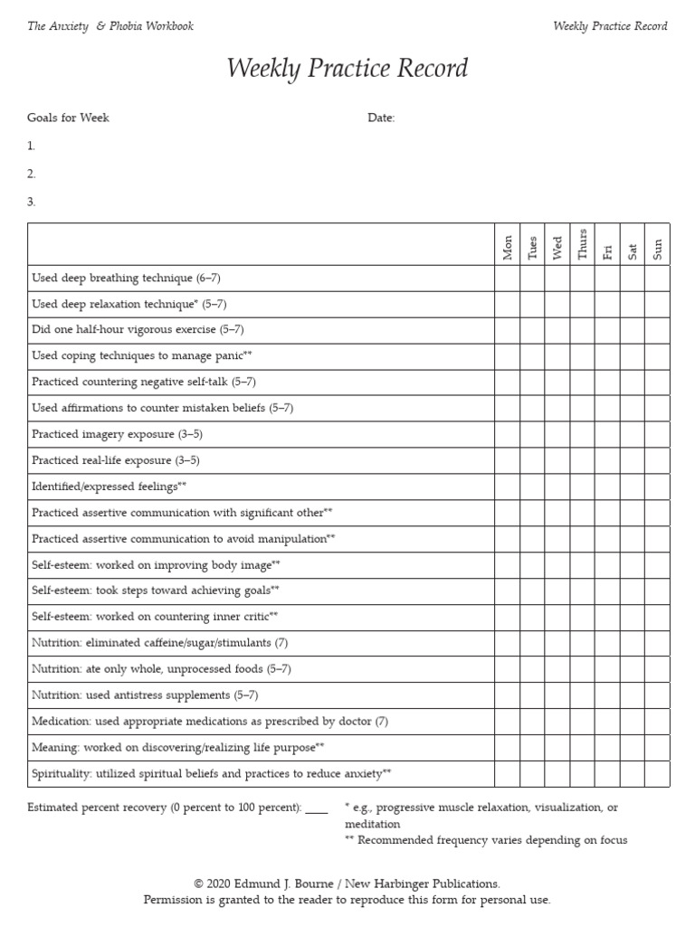 AnxietyandPhobiaWorkbook_Worksheets | PDF | Anxiety | Panic Attack