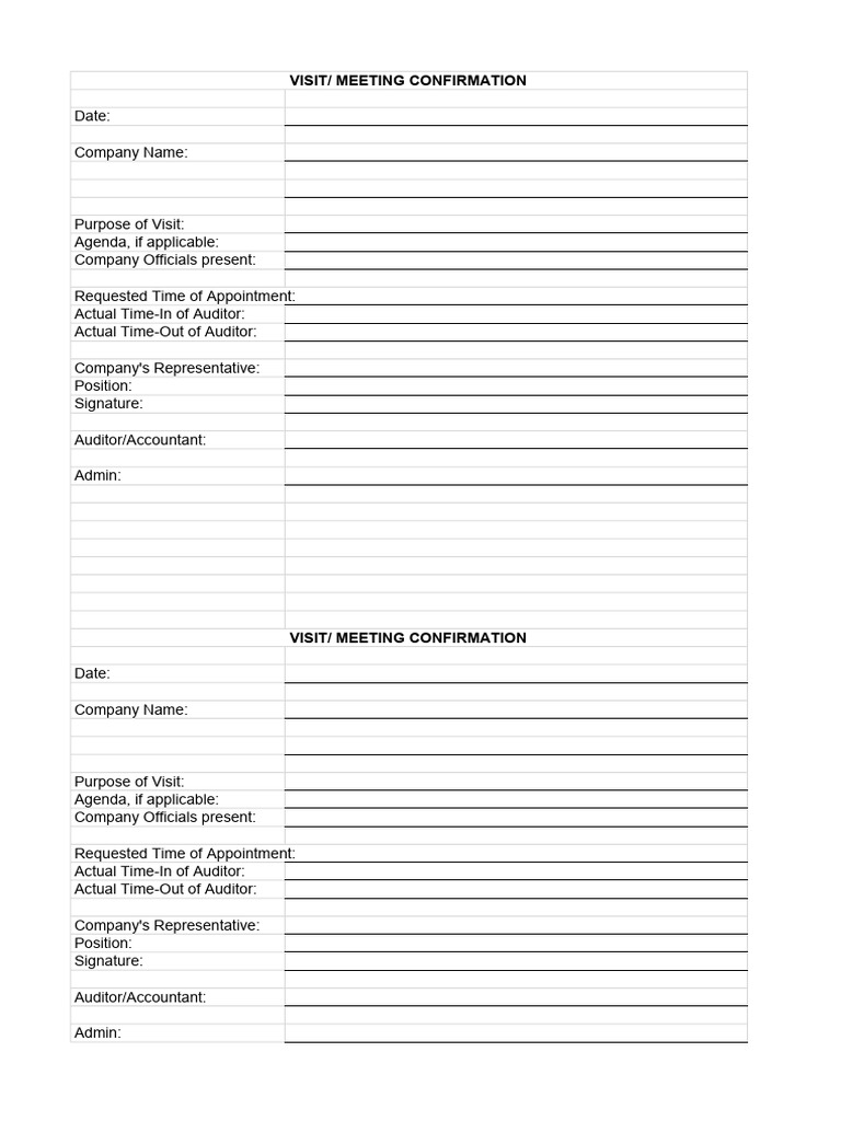 Visit Confirmation | PDF
