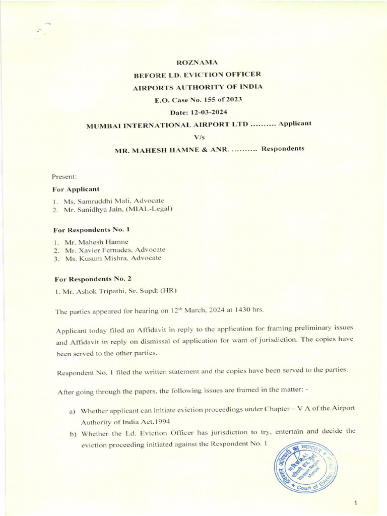 EO case no 155 OF 2023001 | PDF | Common Law