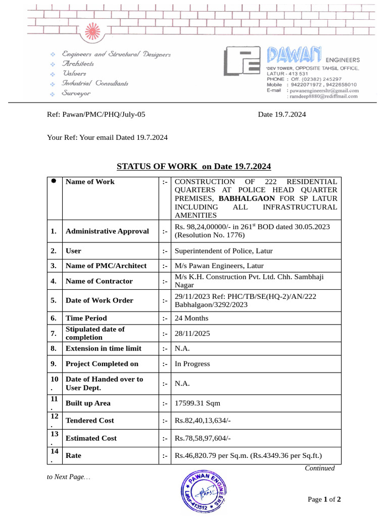 SHORT NOTE BABHALGAON - Letter | PDF