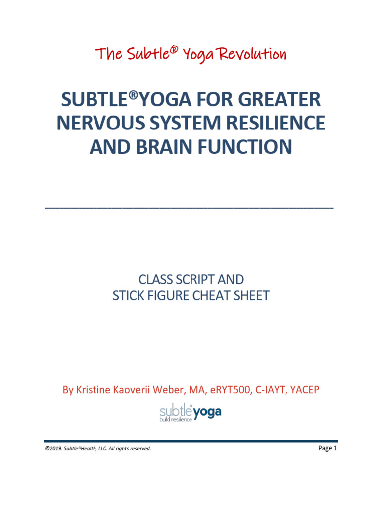 Subtle Yoga Class Script Stick Figures V1 | PDF | Breathing | Foot