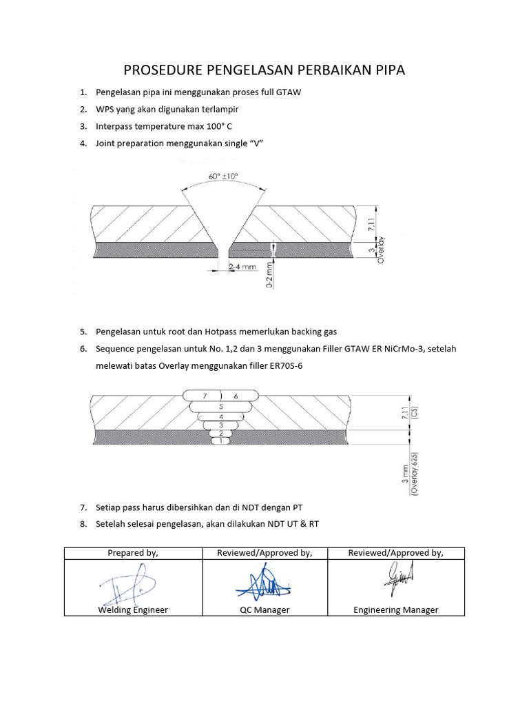 Prosedur Pengelasan Pipa GTAW | PDF | Electric Heating | Electrical ...