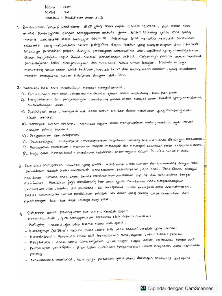 TT3 Pendidikan Anak Di SD | PDF