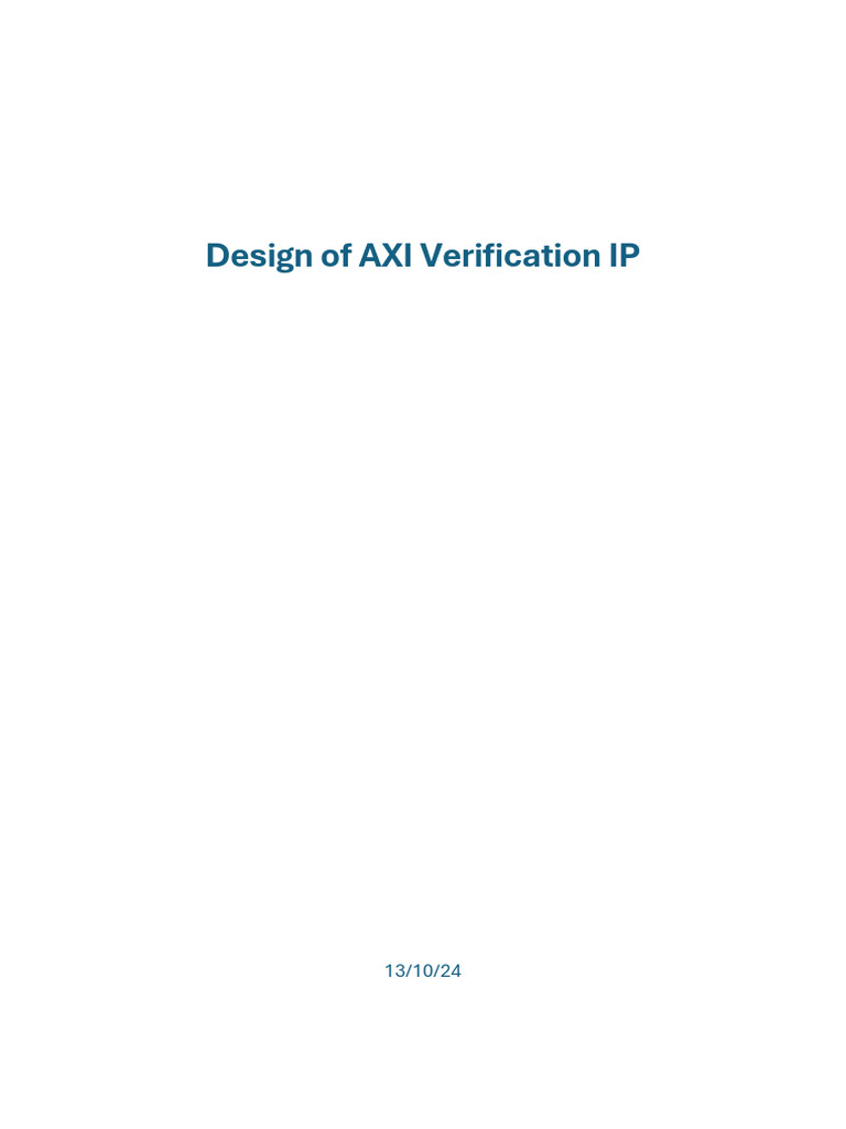 AXI Verification IP | PDF | Database Transaction | Computing