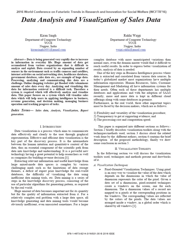 Data Analysis and Visualization of Sales Data | PDF | Data | Databases