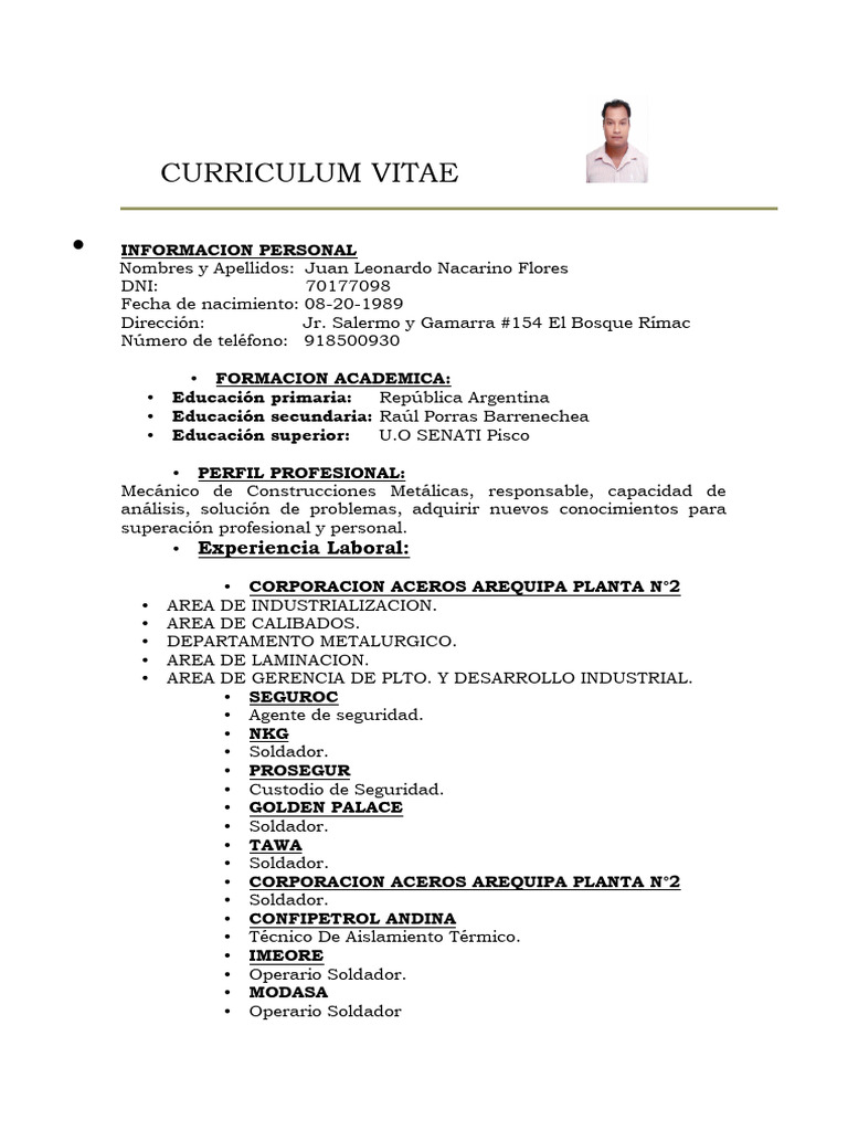 Documento CV | PDF