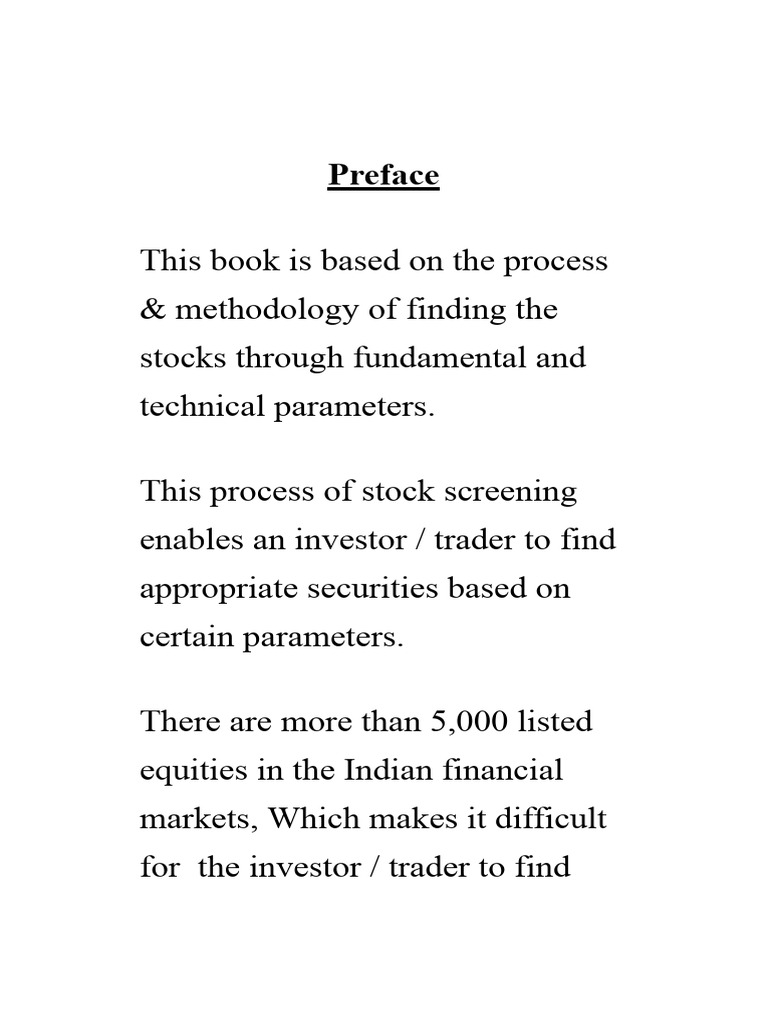 Stock Screening Methodology Guide | PDF | Investing | Stocks