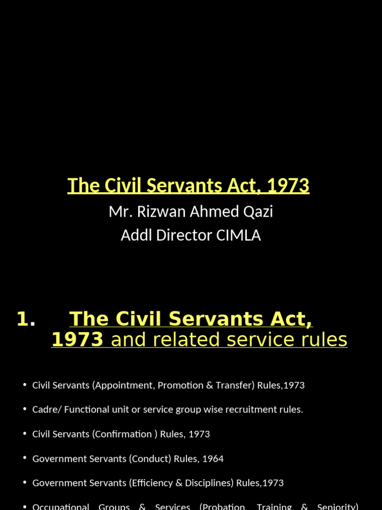 Overview of the Civil Servants Act, 1973 | PDF | Parliament Of Pakistan ...