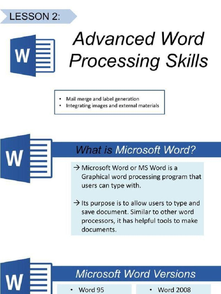 Basic Word Processing Skills | PDF