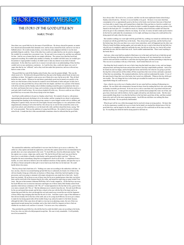 Mark Twain's Good Little Boy Tale | PDF