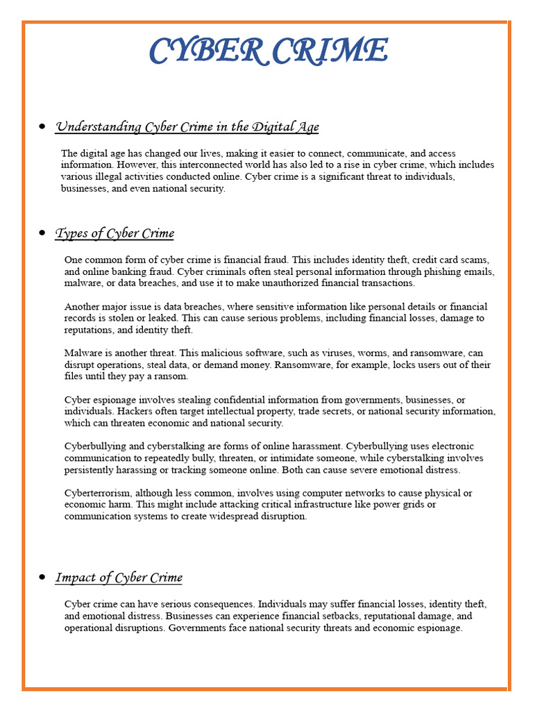 Cyber Crime | PDF | Cybercrime | Computer Security