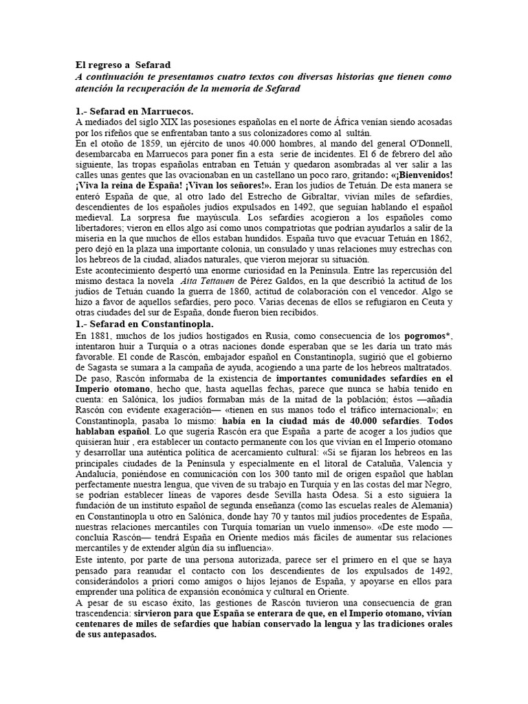 P14 El Regreso A Sefarad | PDF | España | Judios