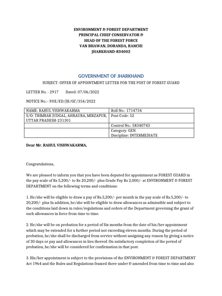 Formatted Appointment Letter | PDF | Science & Mathematics