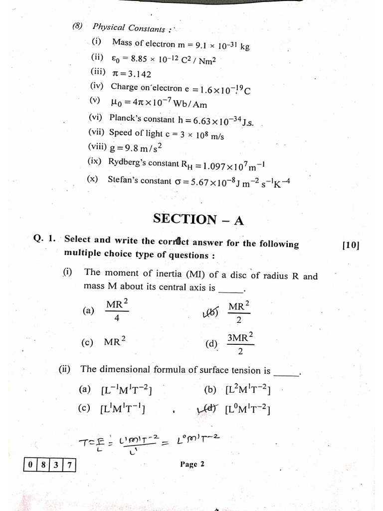 Physics Board Paper | PDF