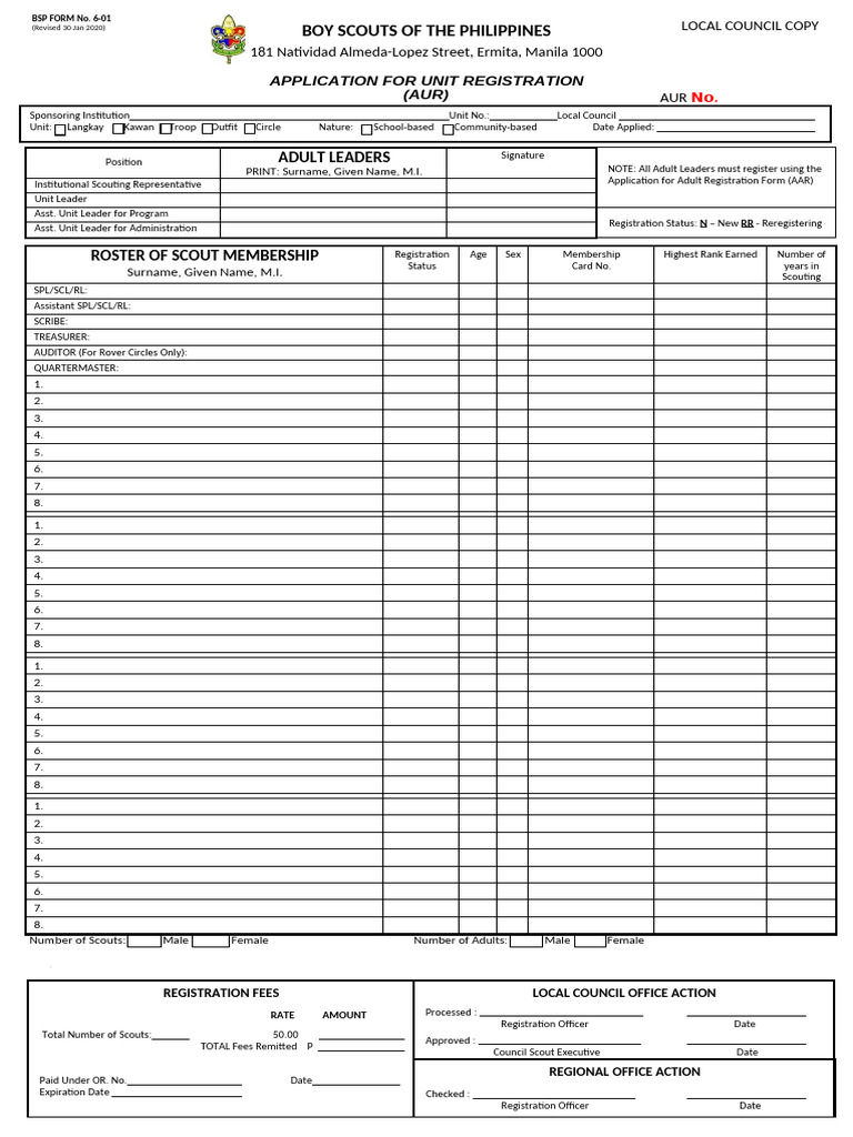 2023-AUR Form Docs-NEW | PDF | Scouting | Youth Movements