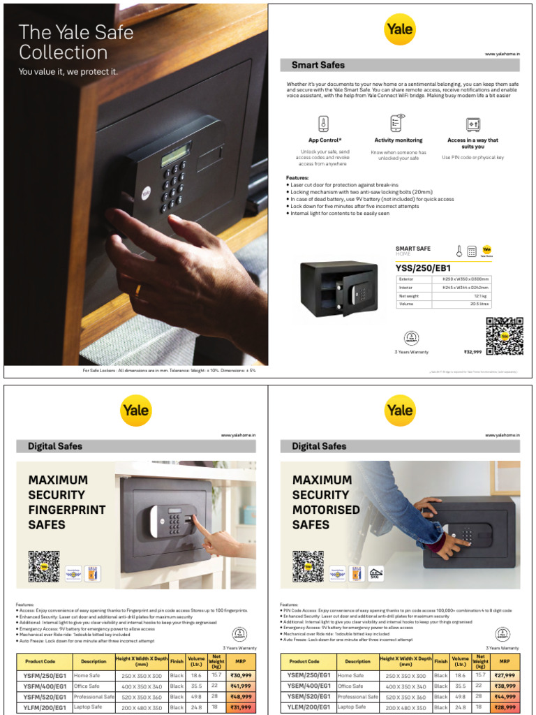 Yale Smart Safe Features and Models | PDF | Door