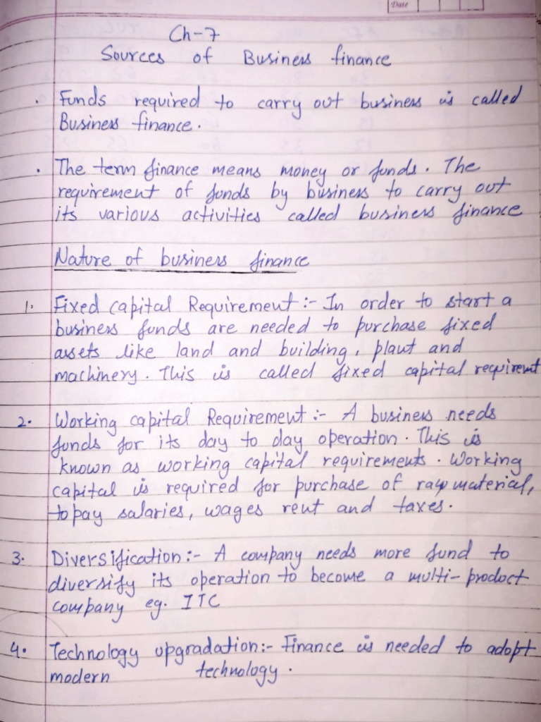 Sources of Business Finance | PDF