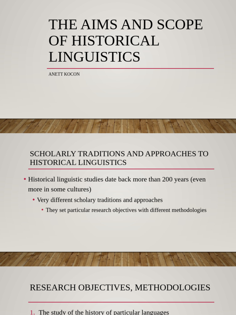 The Aims And Scope Of Historical Linguistics Pdf