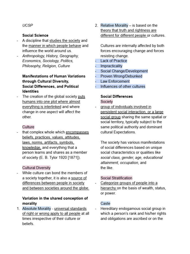Midterms Ucsp 2 | PDF | Socialization | Society