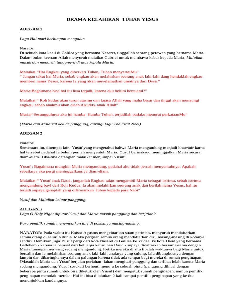 Drama KELAHIRAN YESUS | PDF | Agama & Spiritualitas