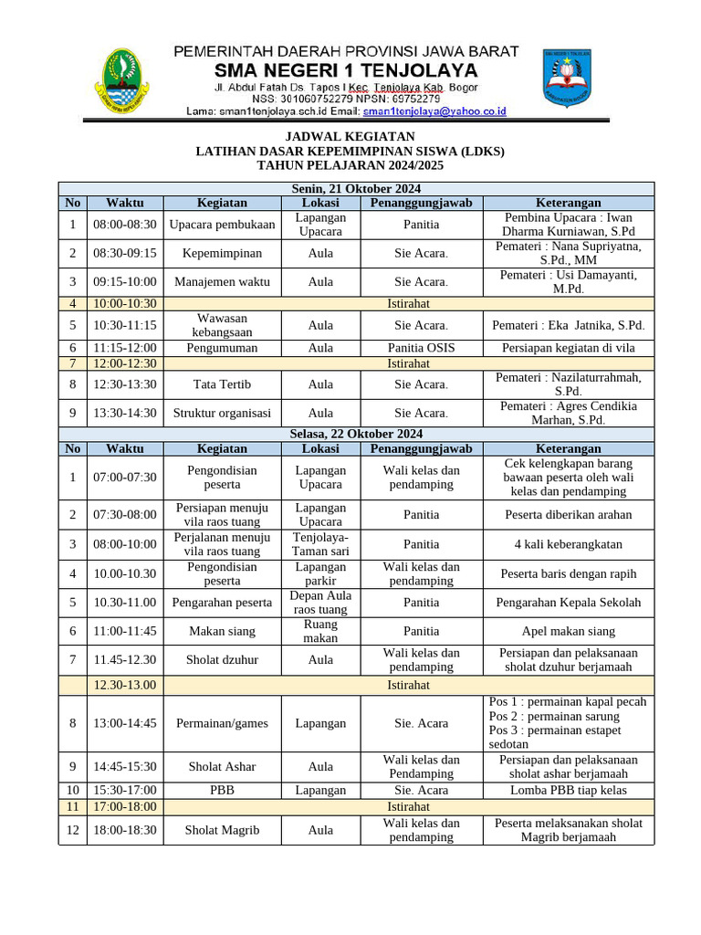 Susunan Acara Ldks 2024 | PDF