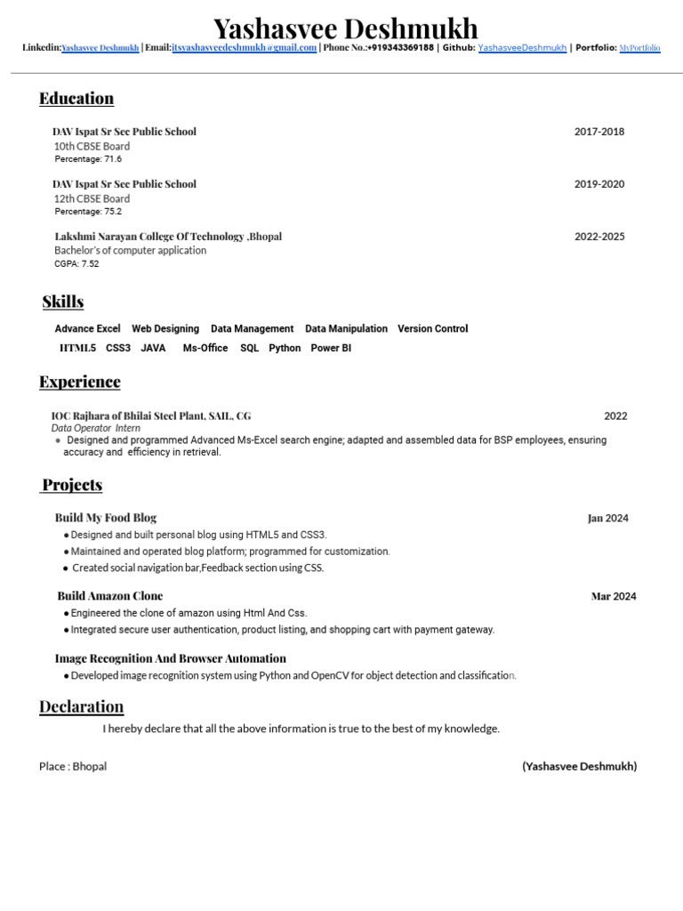 Yashasvee Deshmukh | PDF | Computers