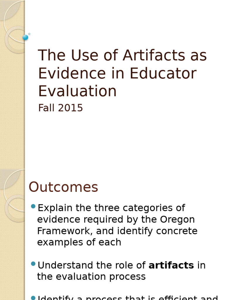 Evidence and Artifacts Module | PDF | Teachers | Evidence