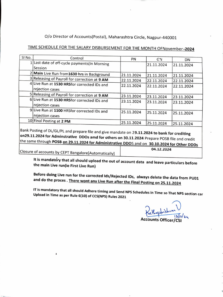 Time Schedule Nov 2024 | PDF