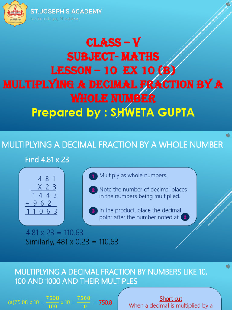 CLASS - V Maths Lesson 10 B 2021 | PDF | Numbers | Multiplication
