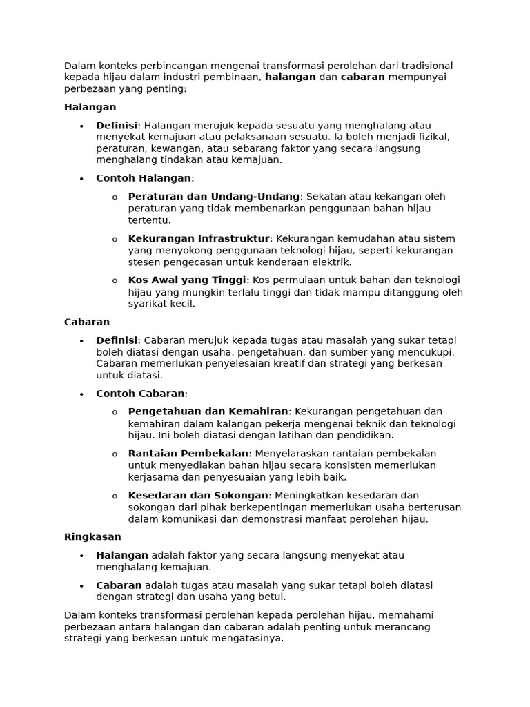 Halangan Dan Cabaran | PDF | Karier & Perkembangan | Pengelolaan ...