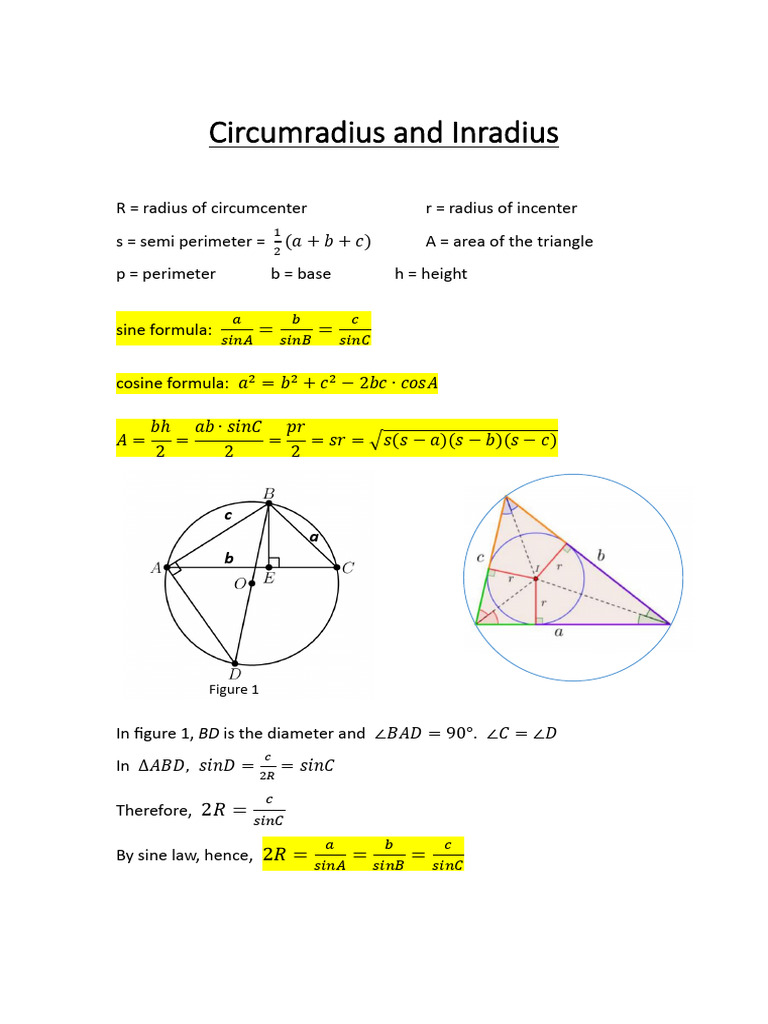Circumradius and Inradius | PDF