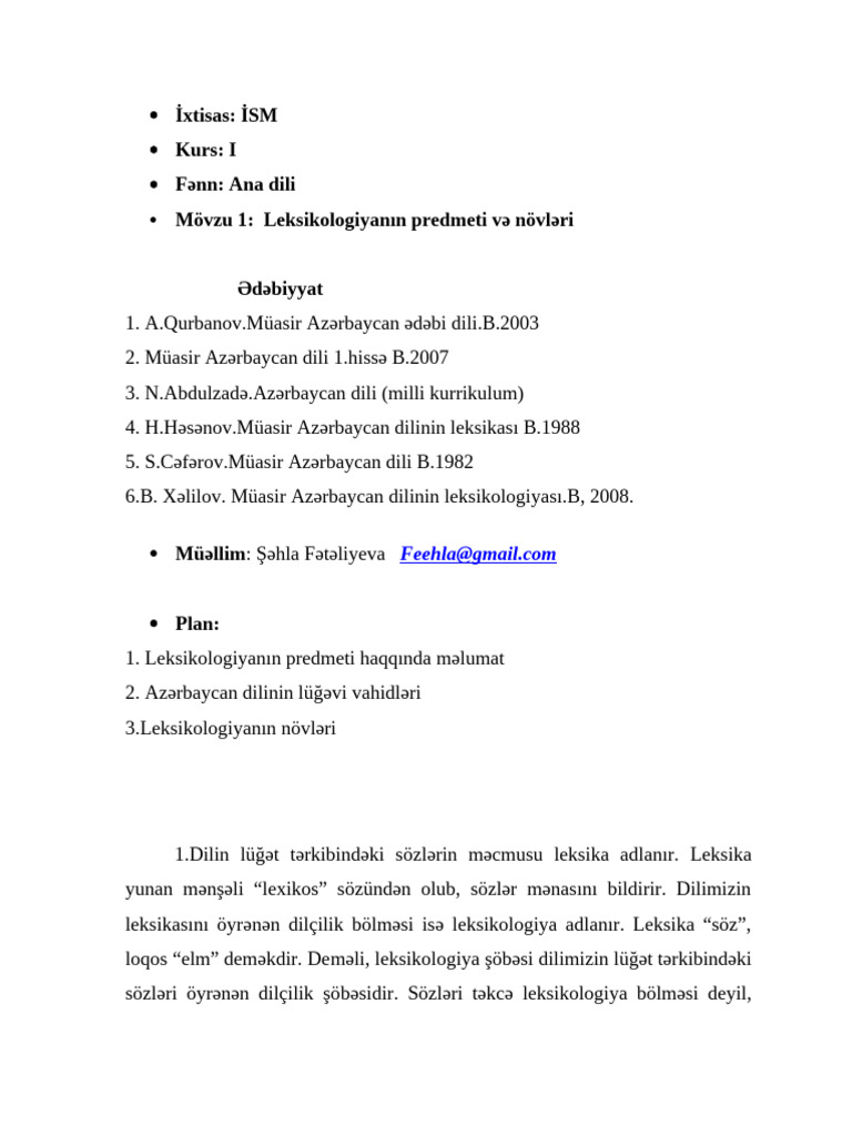 Ana Dili İSM 1 Kurs | PDF